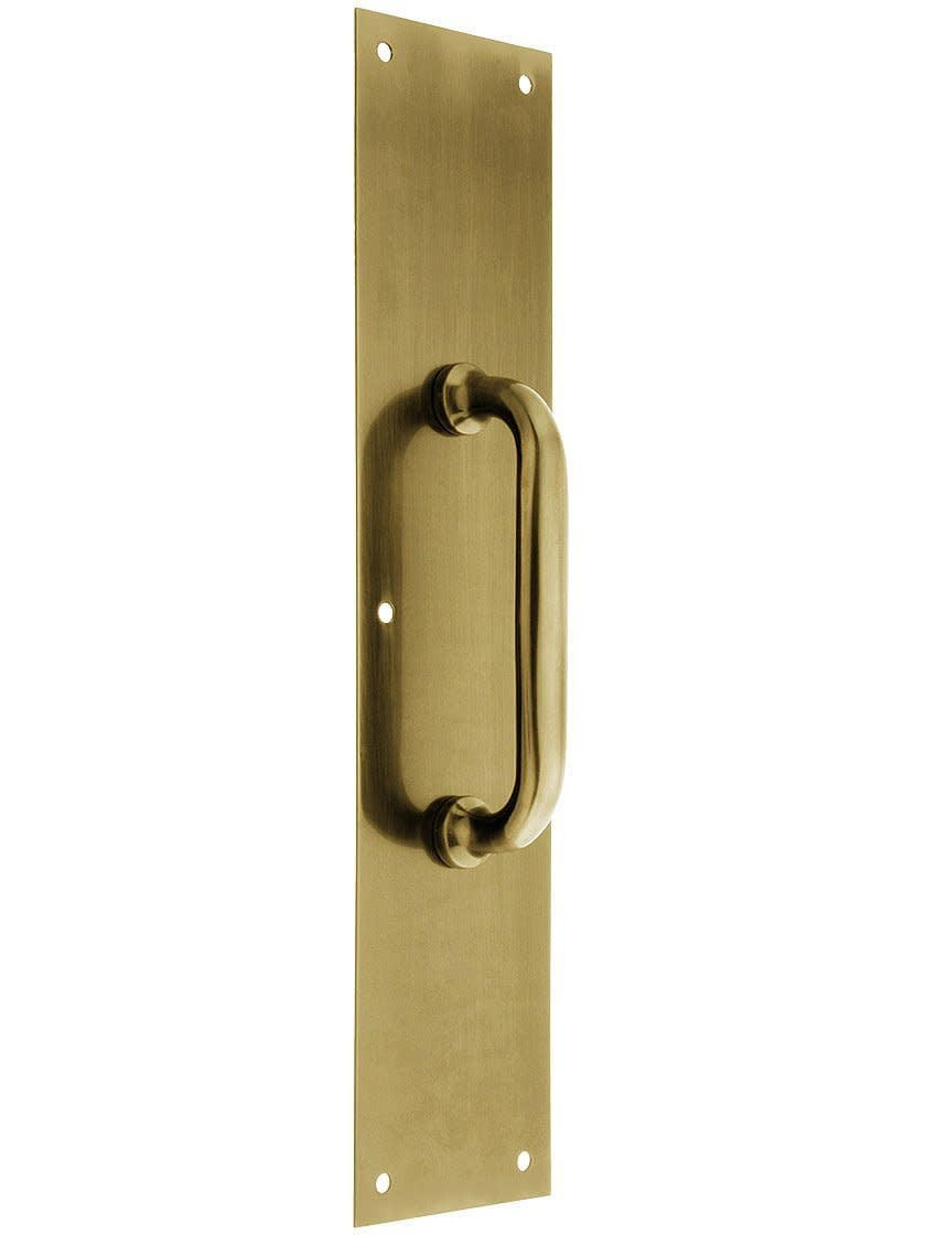 Deltana PPH55U5 Push Plate with Handle 3-1/2" x 15 " - Handle 5 1/2 ...