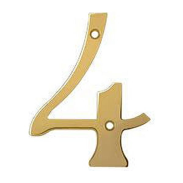 Deltana RN4-4 4 in. House Numbers- Lifetime Brass - Solid Brass ...