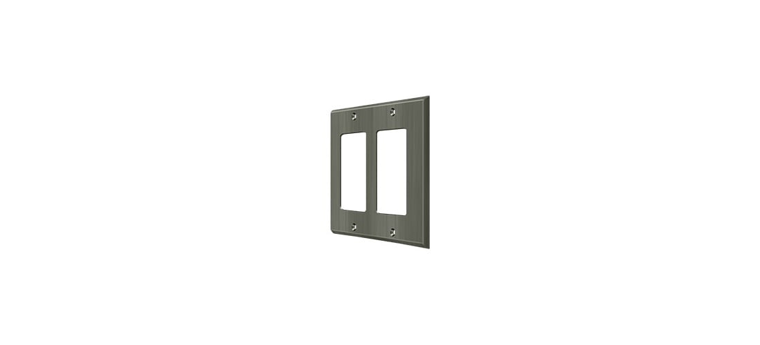 Deltana SWP4741U15A Switch Plate, Double Rocker in Antique Nickel ...