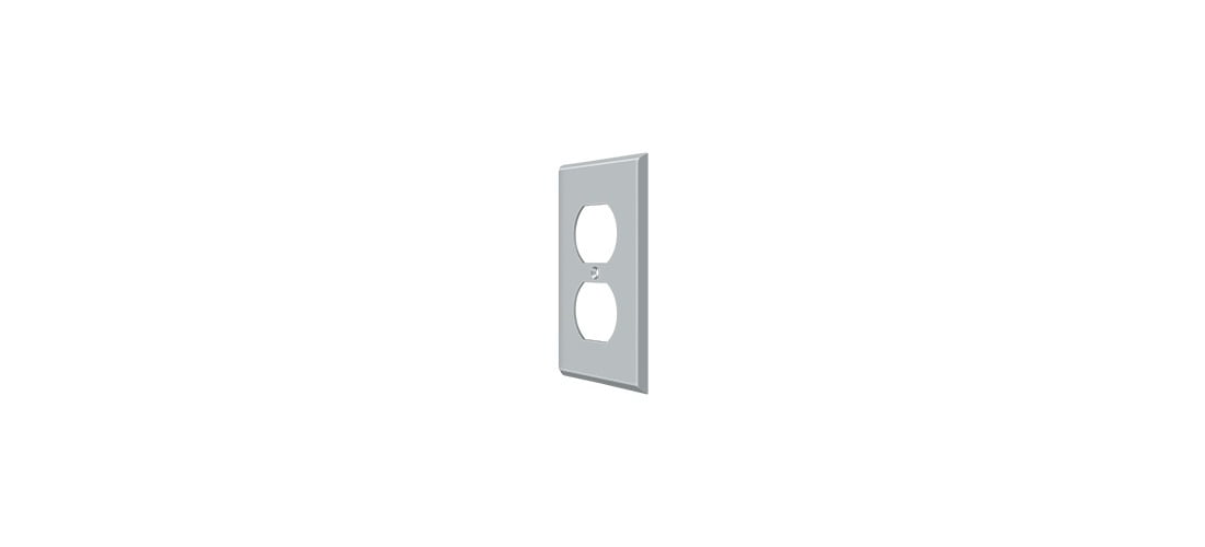 Deltana SWP4752U26D Switch Plate, Double Outlet in Brushed Chrome ...