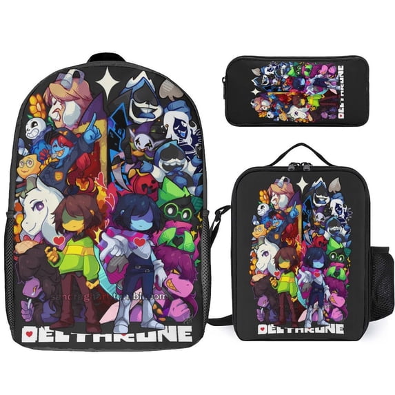 Deltarune 3 Piece Backpack Set with Lunch Bag Pencil Case , High ...