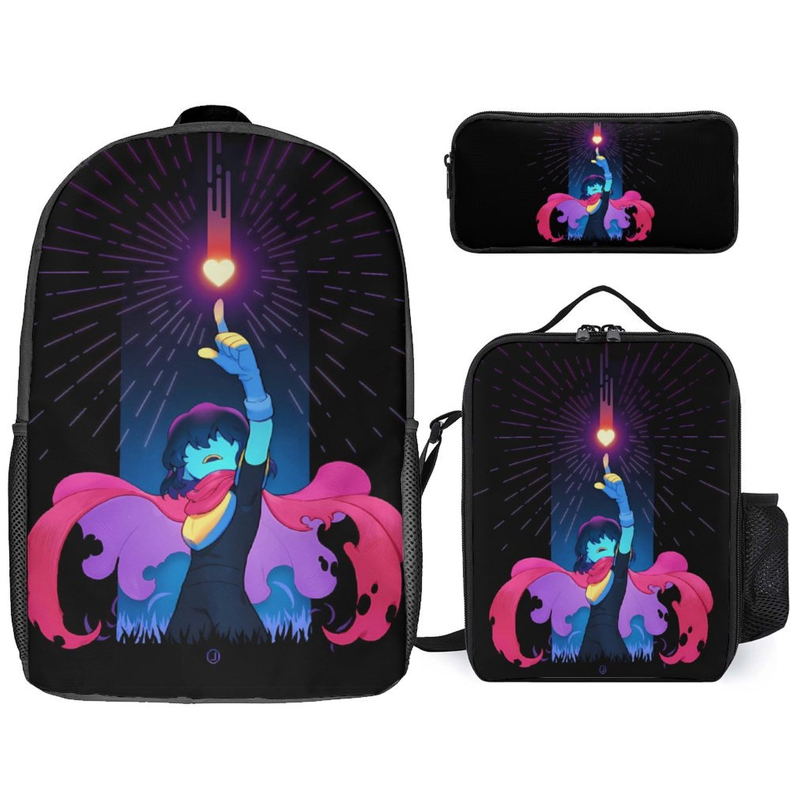 Deltarune 3 Piece Backpack Set with Lunch Bag Pencil Case , High ...
