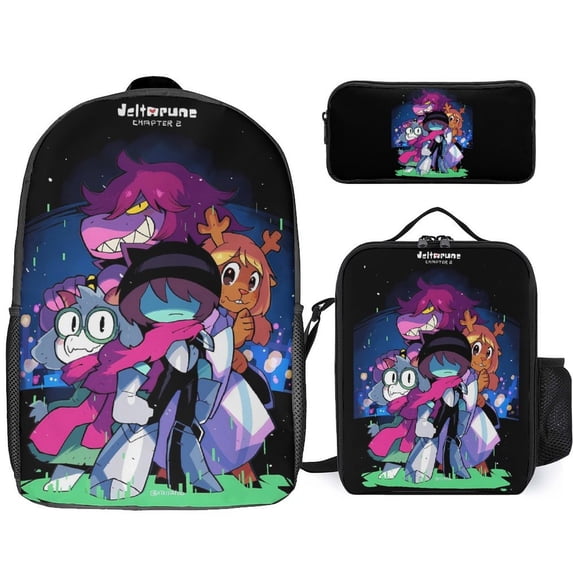 Deltarune 3 Piece Backpack Set with Lunch Bag Pencil Case , High ...