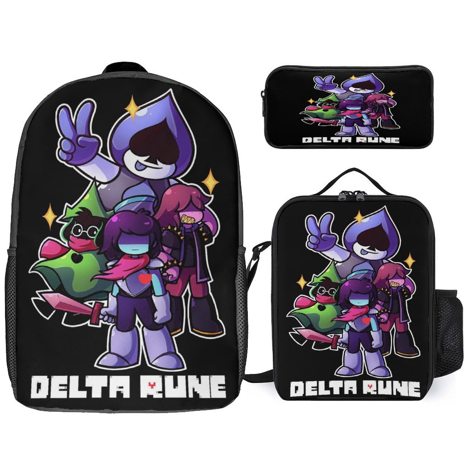 Deltarune High Quality Backpack with Portable Lunch Bag And Stationery ...