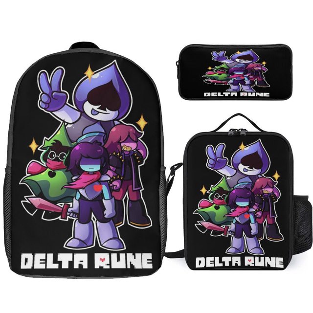 Deltarune High Quality Backpack with Portable Lunch Bag And Stationery ...
