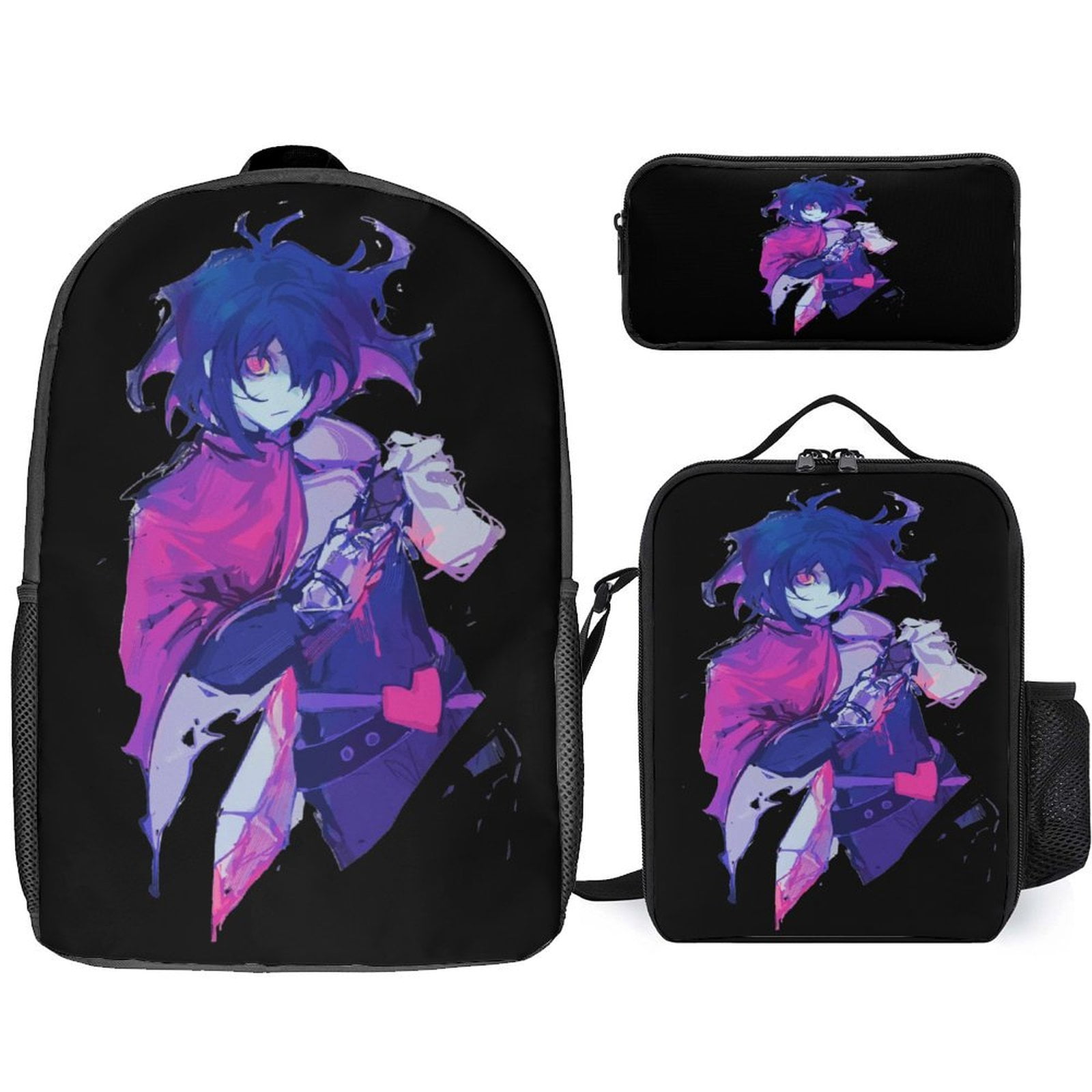 Deltarune High Quality Backpack with Portable Lunch Bag And Stationery ...