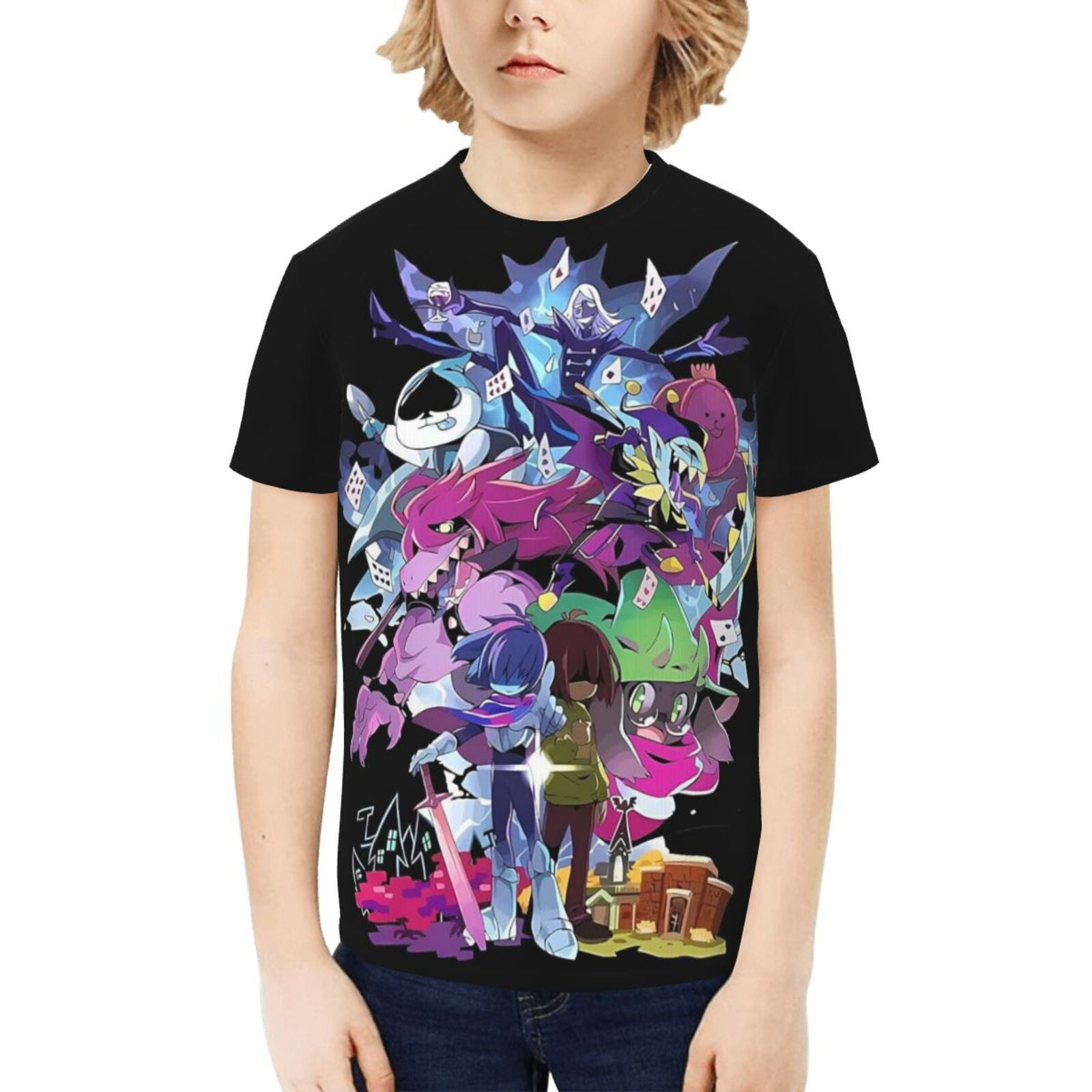Deltarune Youth T-shirt Short Sleeve Graphic Tops Breathable Shirt Tees ...