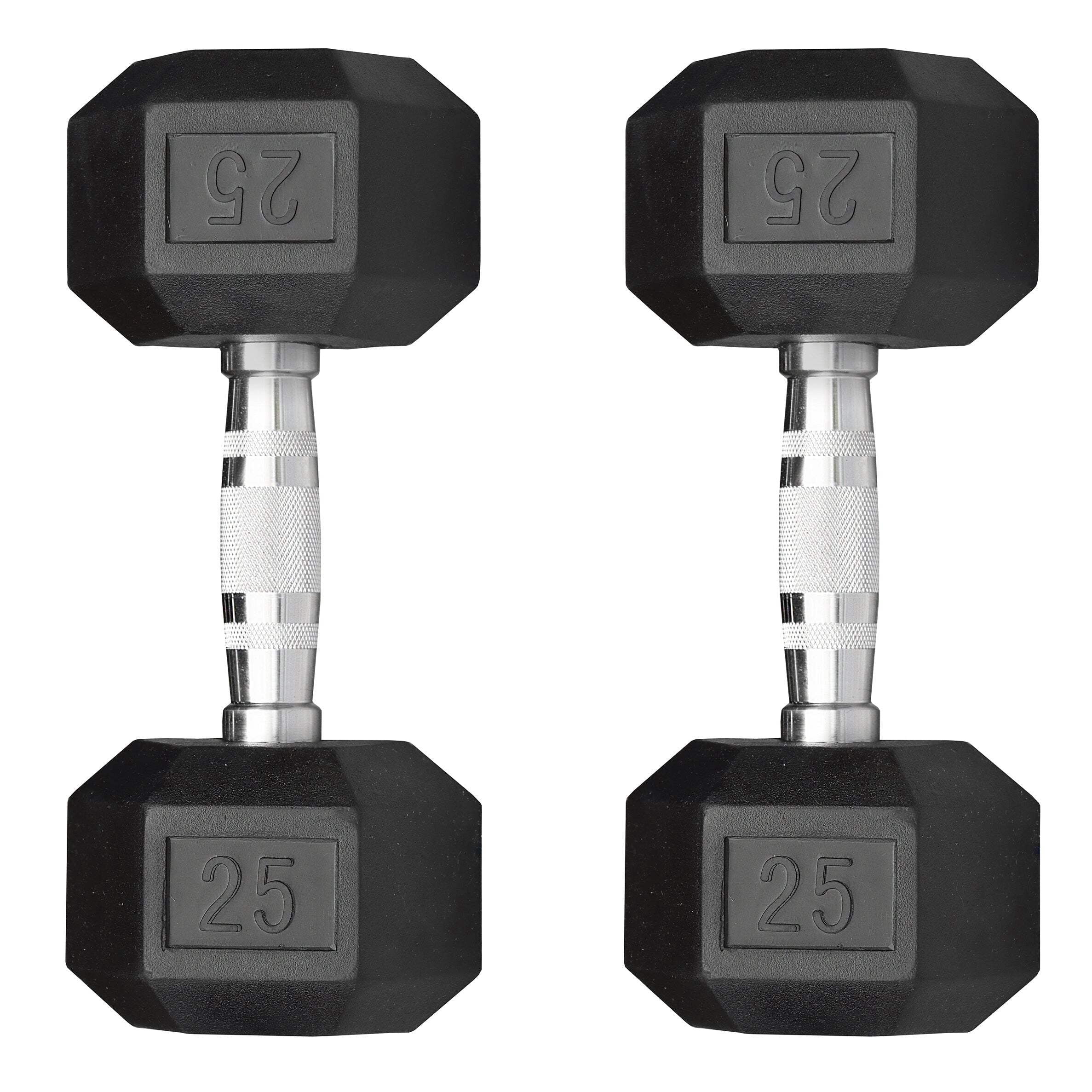 Deltech Fitness 25 lb Rubber Dumbbell Pair (RDB-025) - Walmart.com