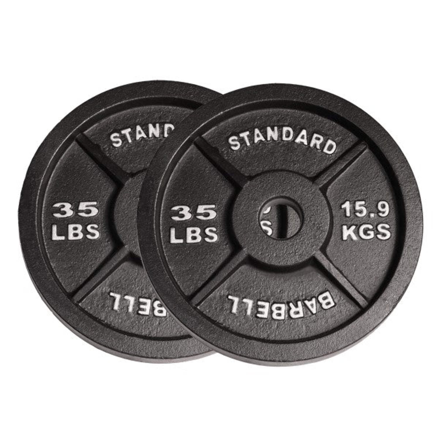 Deltech Fitness 35 lb Olympic Weight Plate Pair, Cast Iron - Walmart.com