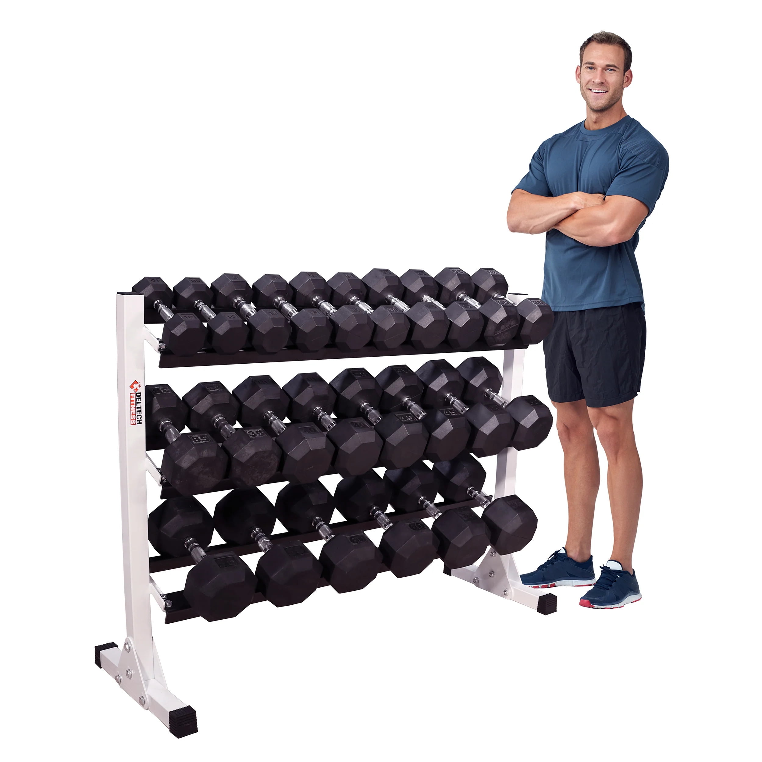 Deltech Fitness 55" Three Tier Dumbbell Rack - Walmart.com