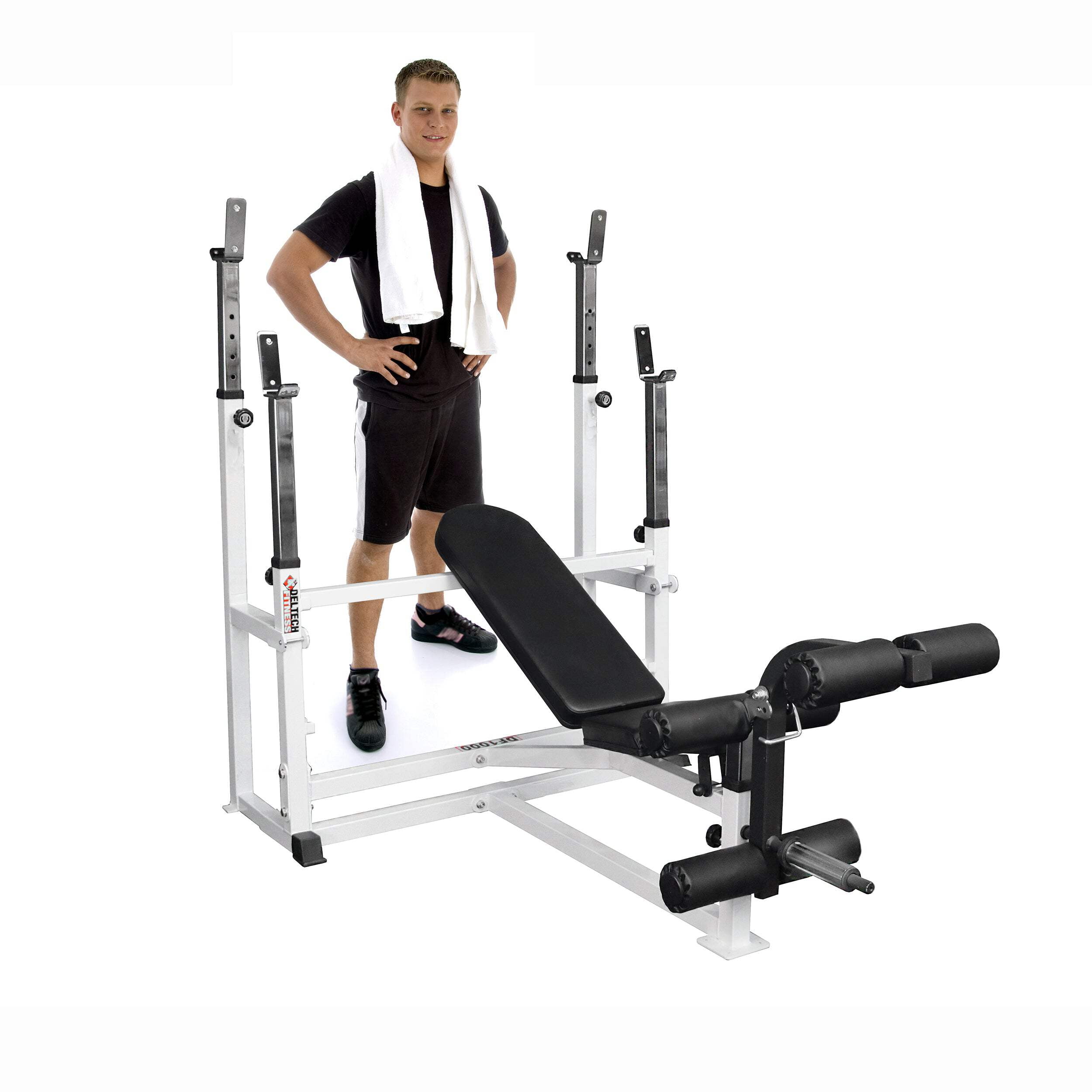Deltech Fitness Adjustable Olympic Squat Combo Weight Bench Model # ...