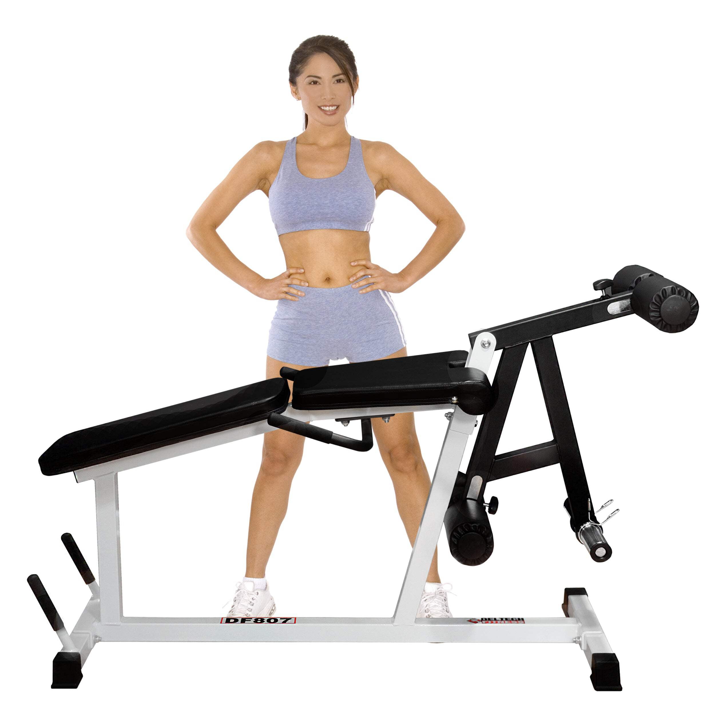 Deltech Fitness DF807 Leg Extension/Curl Machine, Standard/Olympic ...