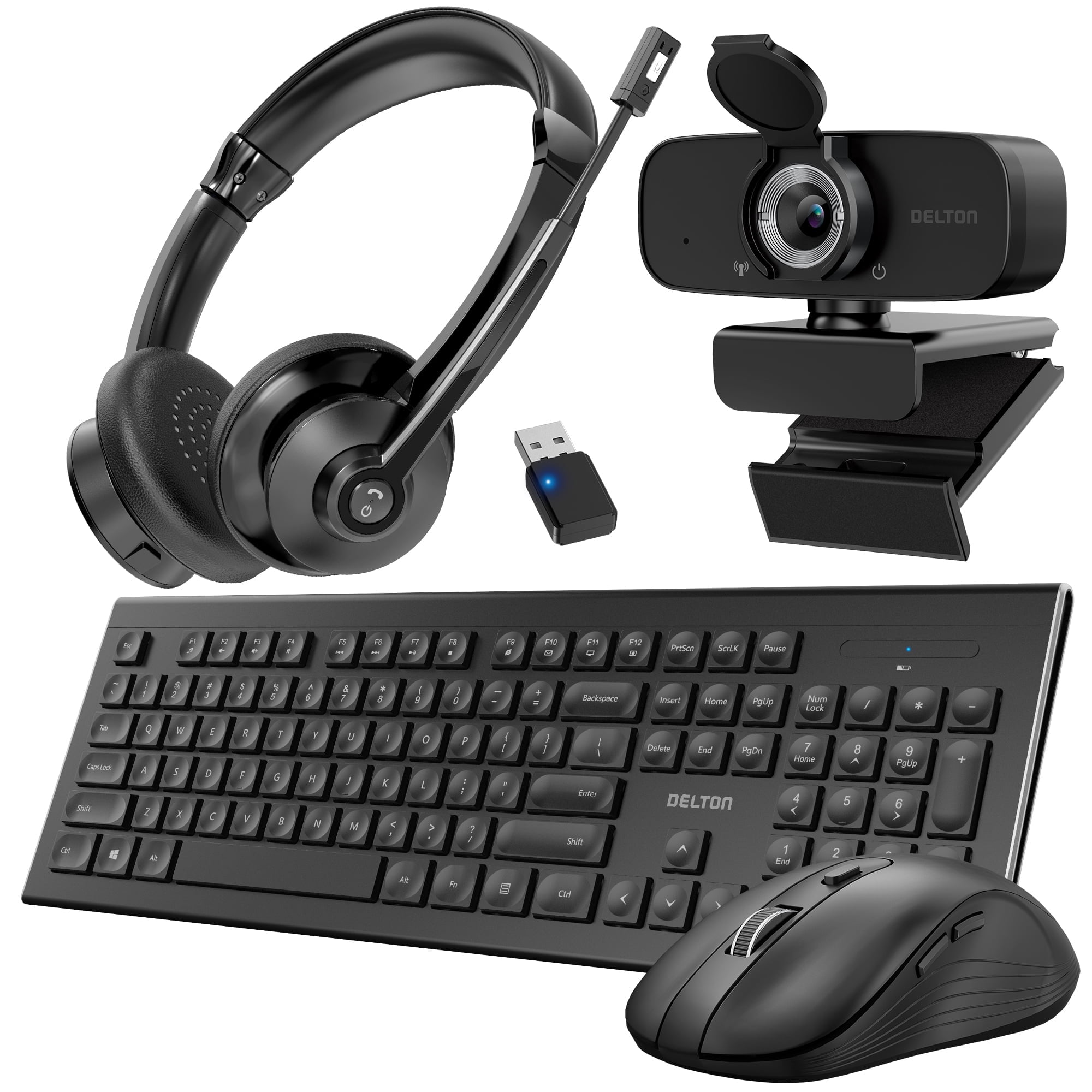 Delton 30X 4 Pieces Bundle, Wireless Keyboard Mouse with USB Dongle ...