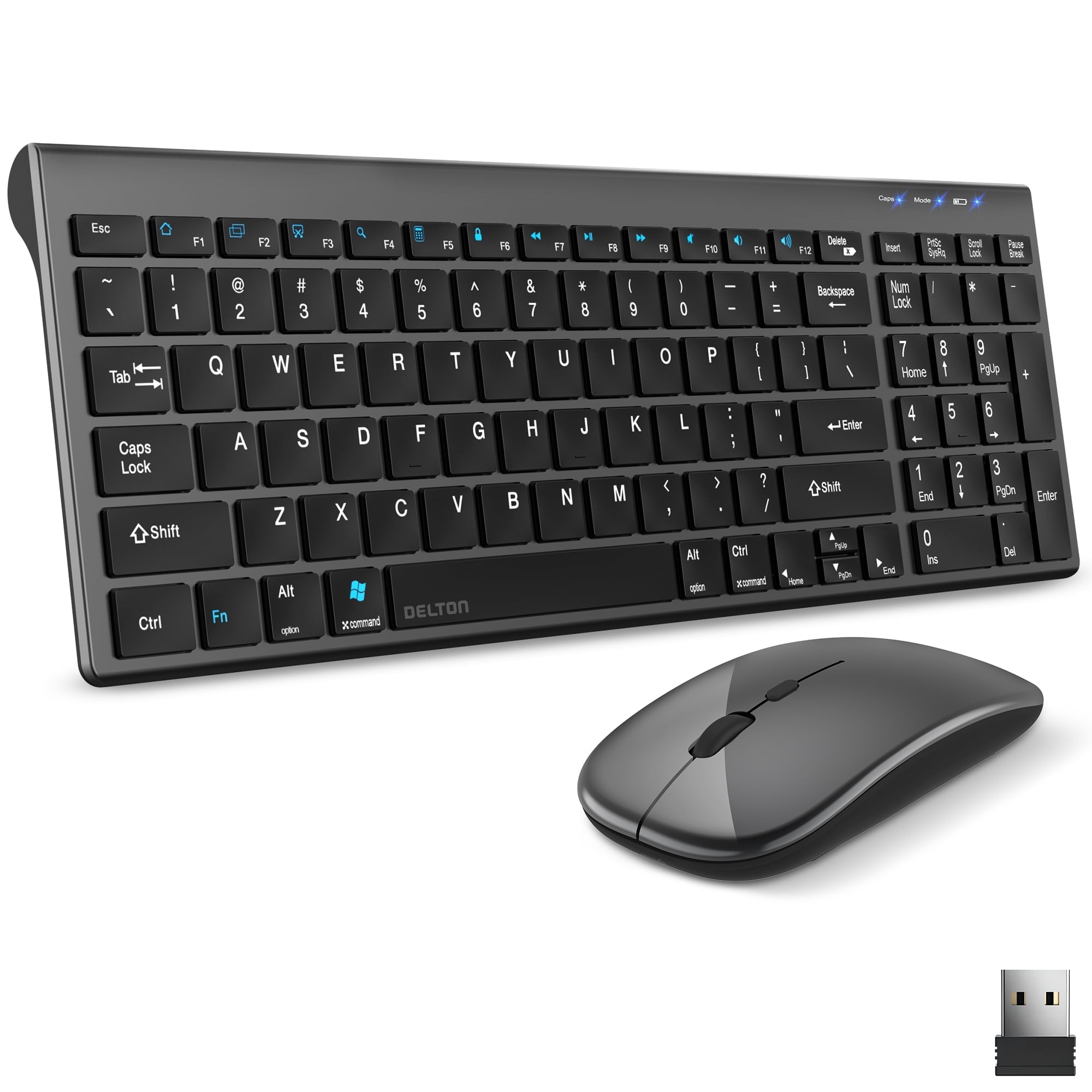 Delton N36 Wireless Keyboard and Mouse Combo, Computer Keyboard with ...