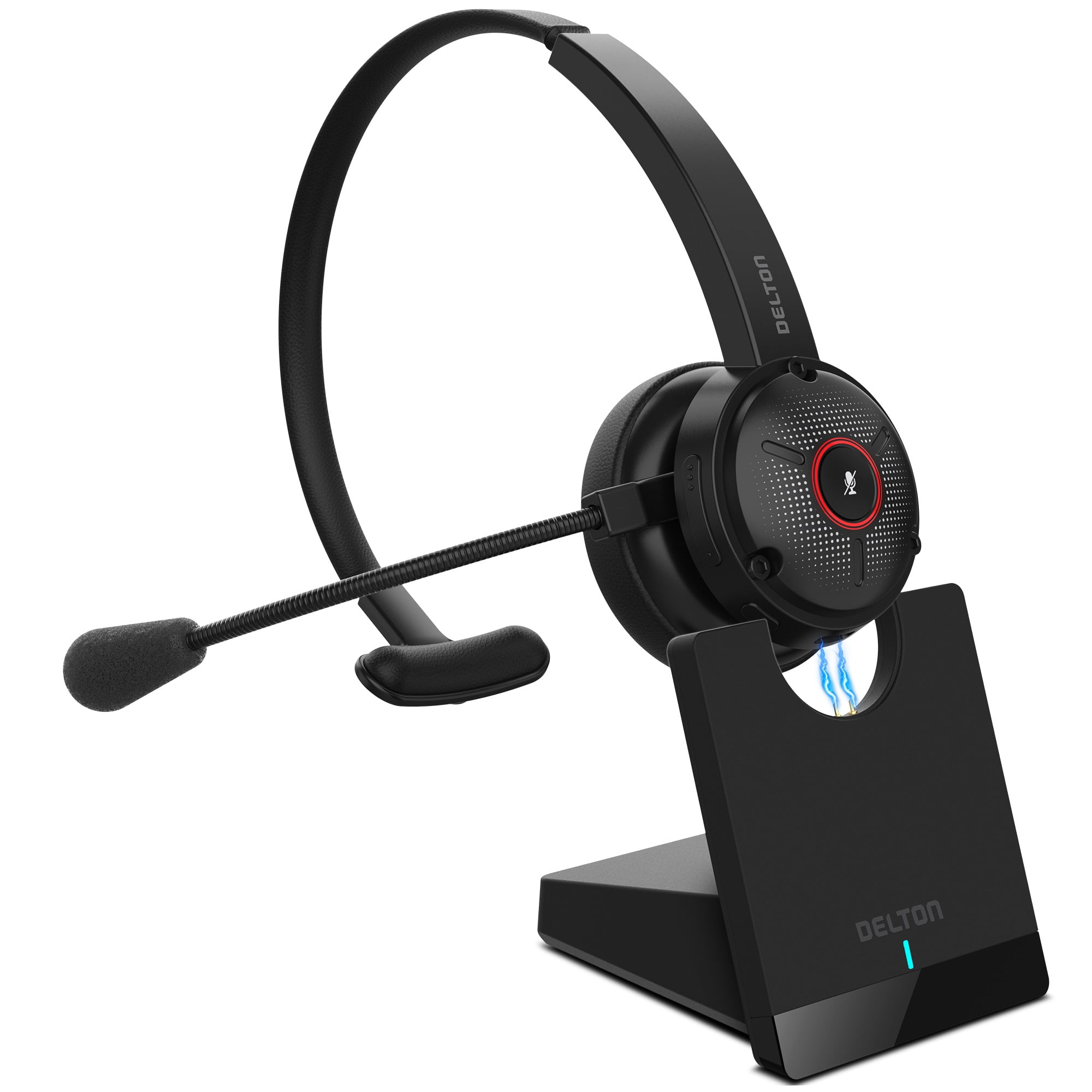 Delton 50X Noise Canceling Bluetooth Computer Headset with Charging ...