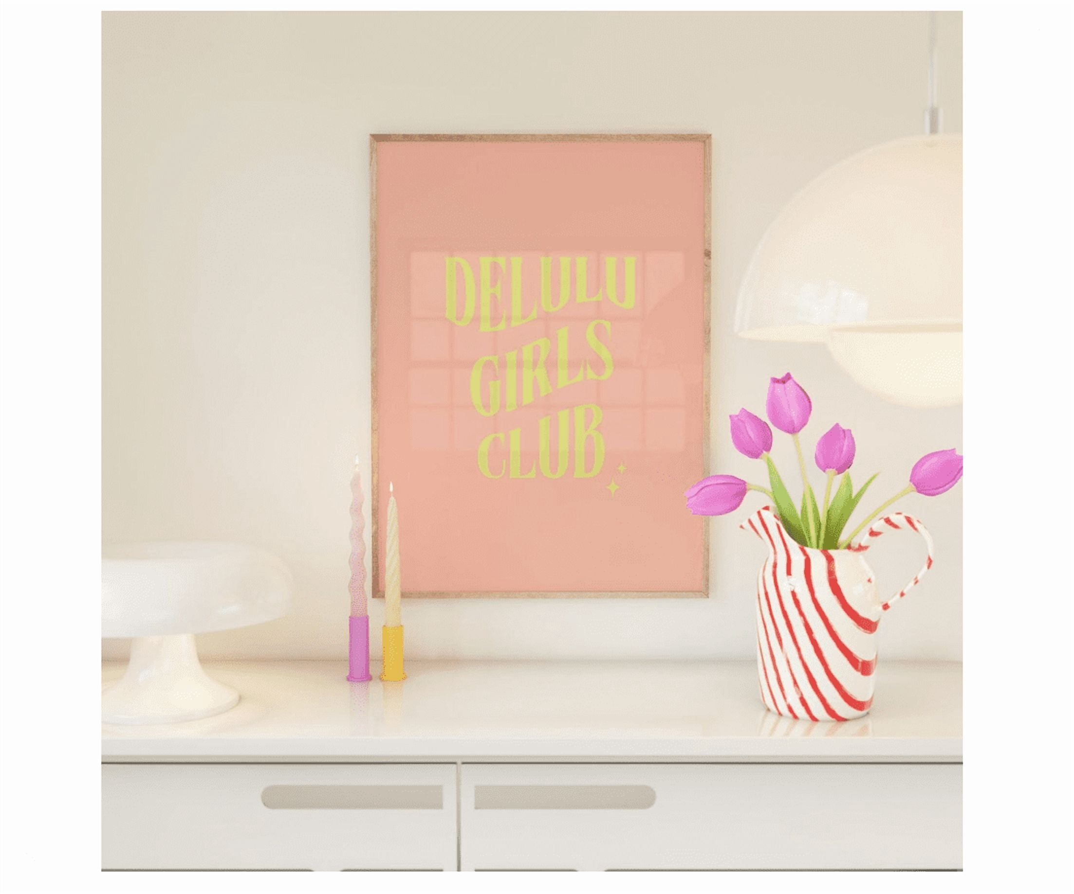 Delulu Girls Club Print / Delulu Era Wall Art Dorm Decor Fun Quote ...