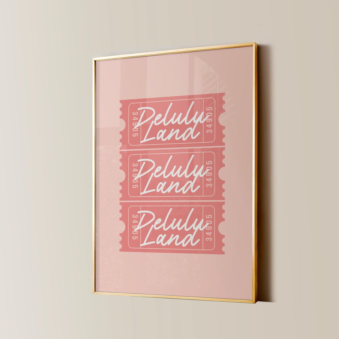 Delulu Ticket Print, Retro Affirmations Poster, Positive Quote ...