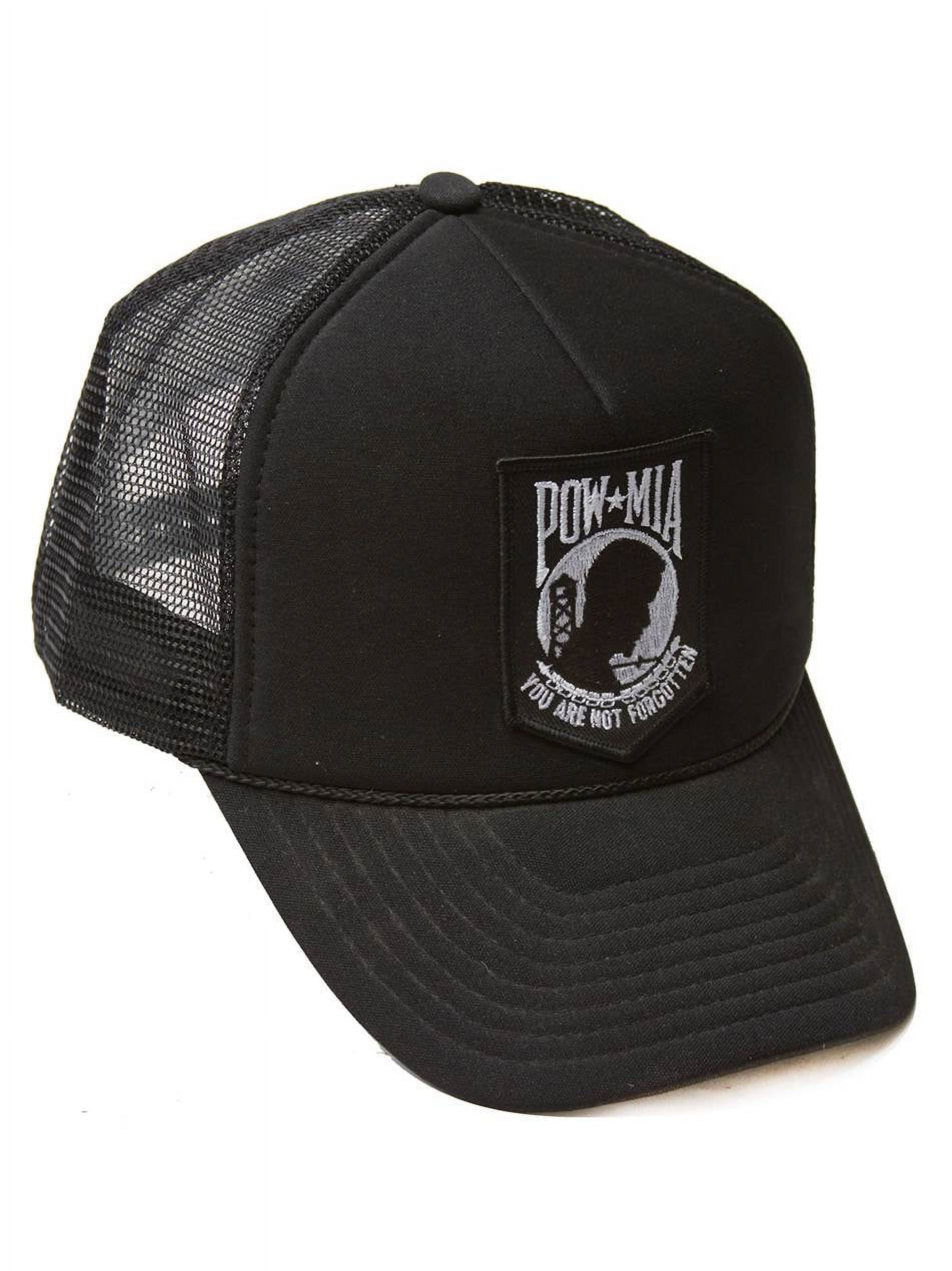 Military Hats Delux 3D Patch Embroidery Trucker Hat, POW*MIA ...