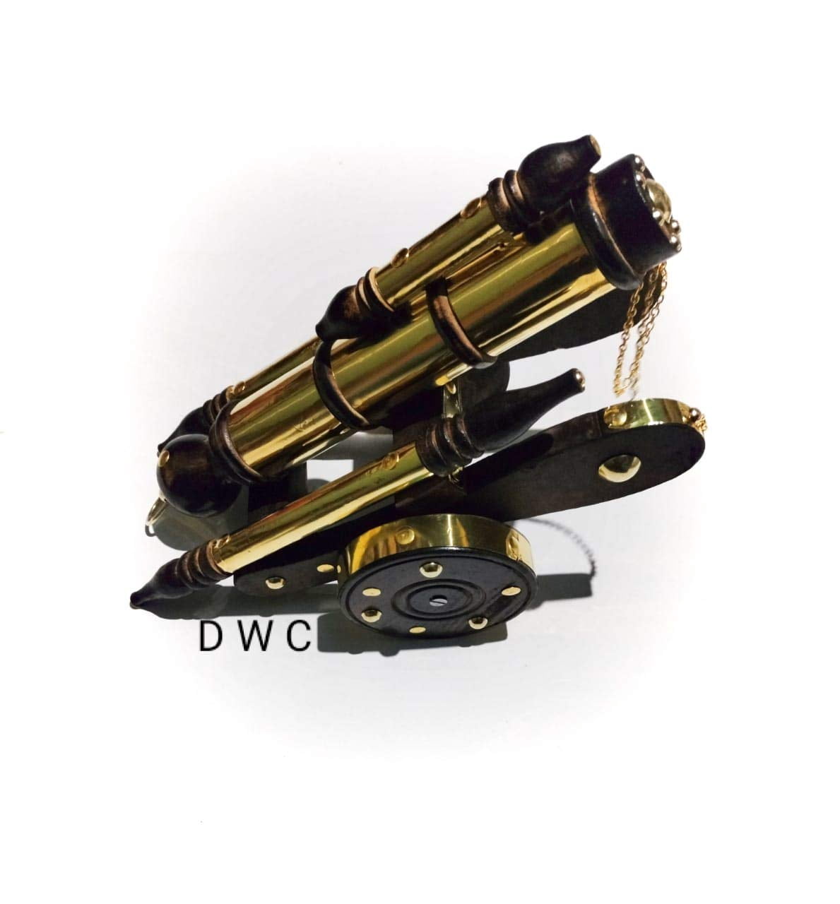 Delux Wood Carver Handmade Pure Wood Brass Cannon Tope Decorative ...