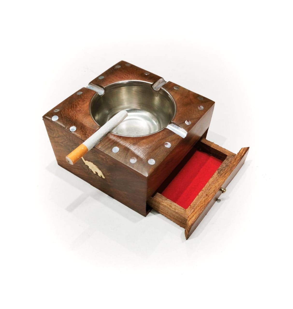 Delux Wood Carver Wood Cigarette Ashtray // Wooden Ashtray with ...