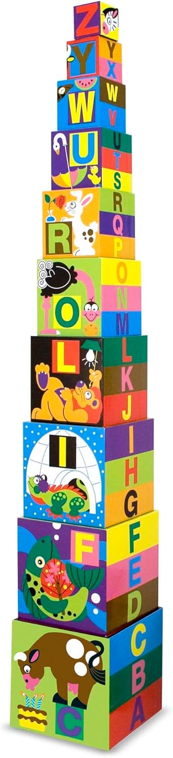 Deluxe 10-Piece Alphabet Nesting and Stacking Blocks - FSC Certified ...