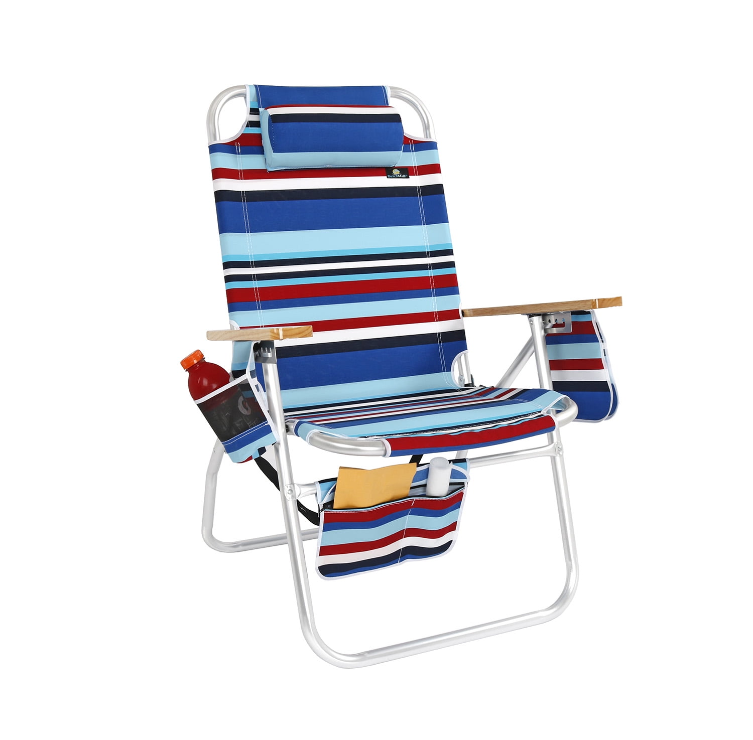 Deluxe 17" Seat Height Beach Chair for Adults – Heavy Duty, Tall Beach ...