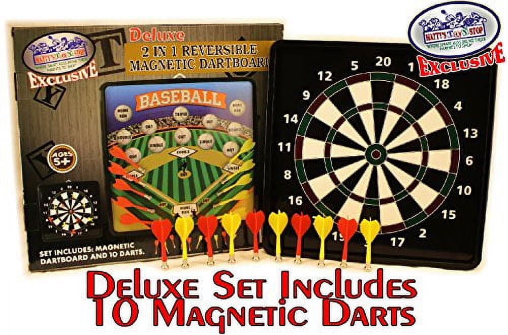 Matty's Toy Stop Deluxe Kids 2-in-1 Reversible Magnetic Dartboard with ...
