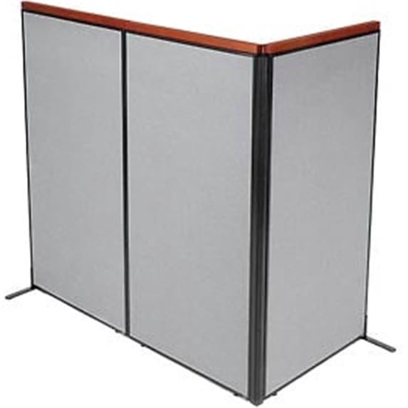 Deluxe 3-Panel Corner Room Divider - Gray - 36.25 x 73.5 in. - Flame ...