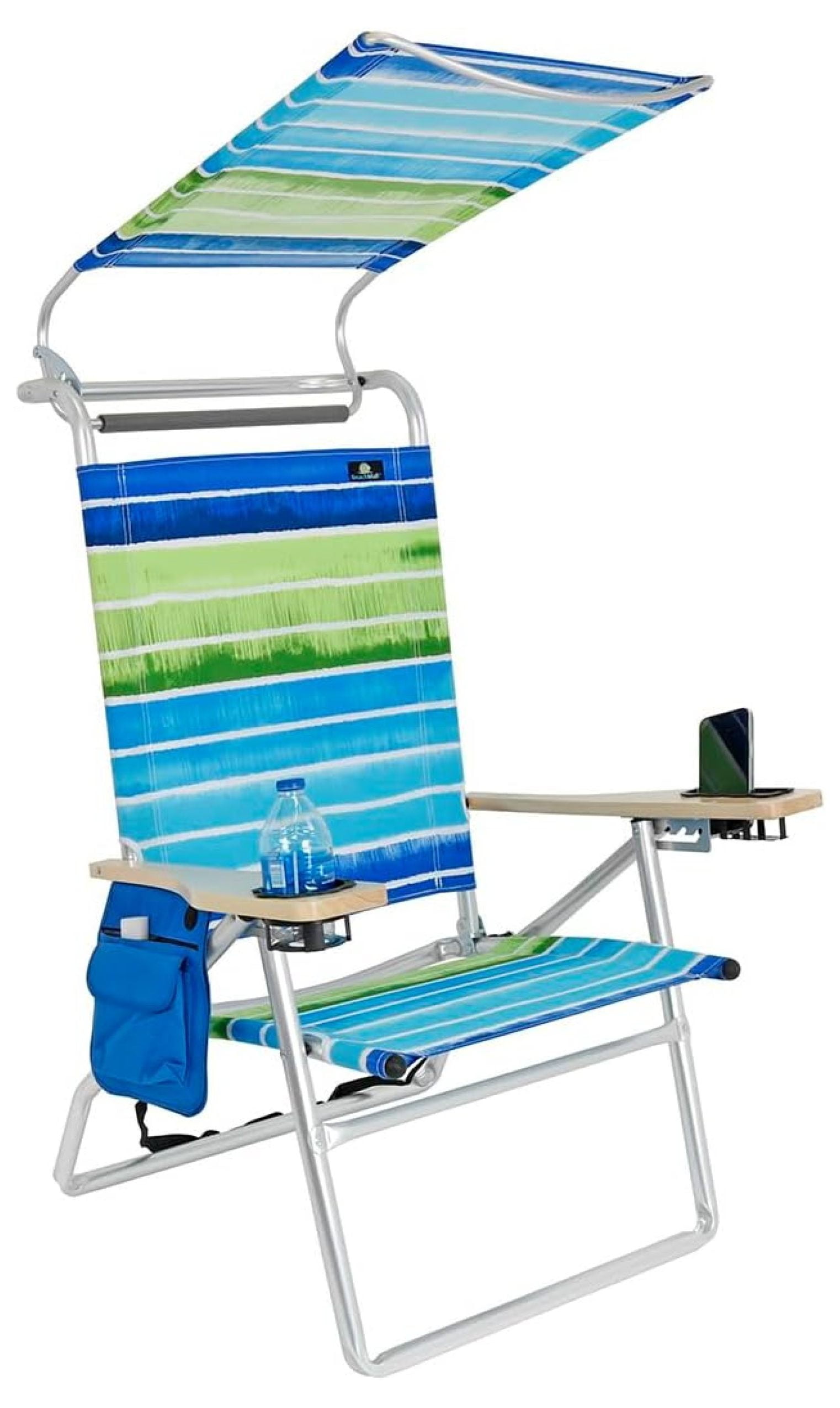 Deluxe 4 Reclining Positions Lightweight High Aluminum Beach Chair with ...