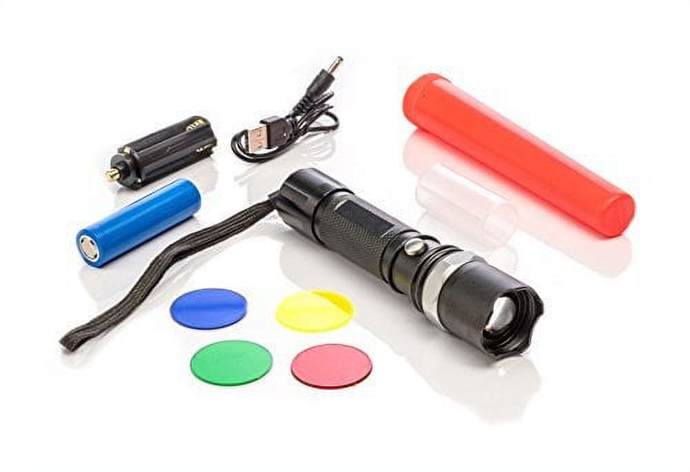Deluxe 5-Watt Rechargeable Flashlight Set - Traffic Wand (500 Lumens ...