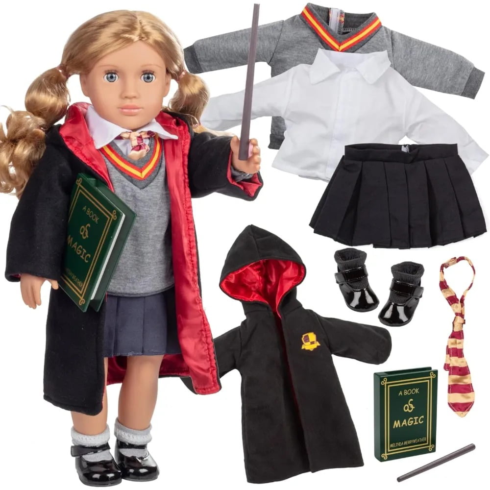 Dress Along Dolly Deluxe 9pc Hermione Granger Inspired 18" Doll Outfit ...