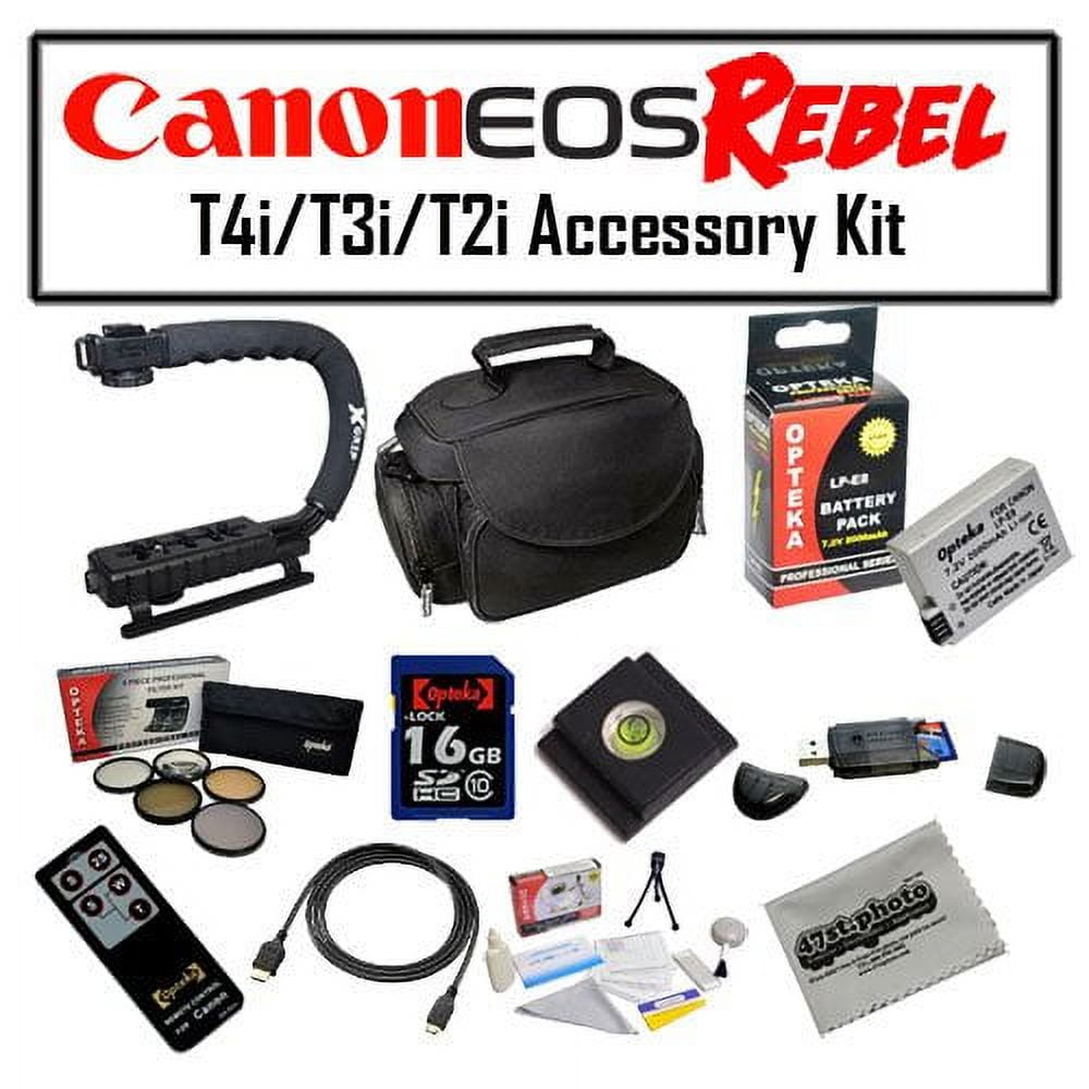 Deluxe Accessory Kit for Canon EOS Rebel T2i T3i T4i with Opteka ...
