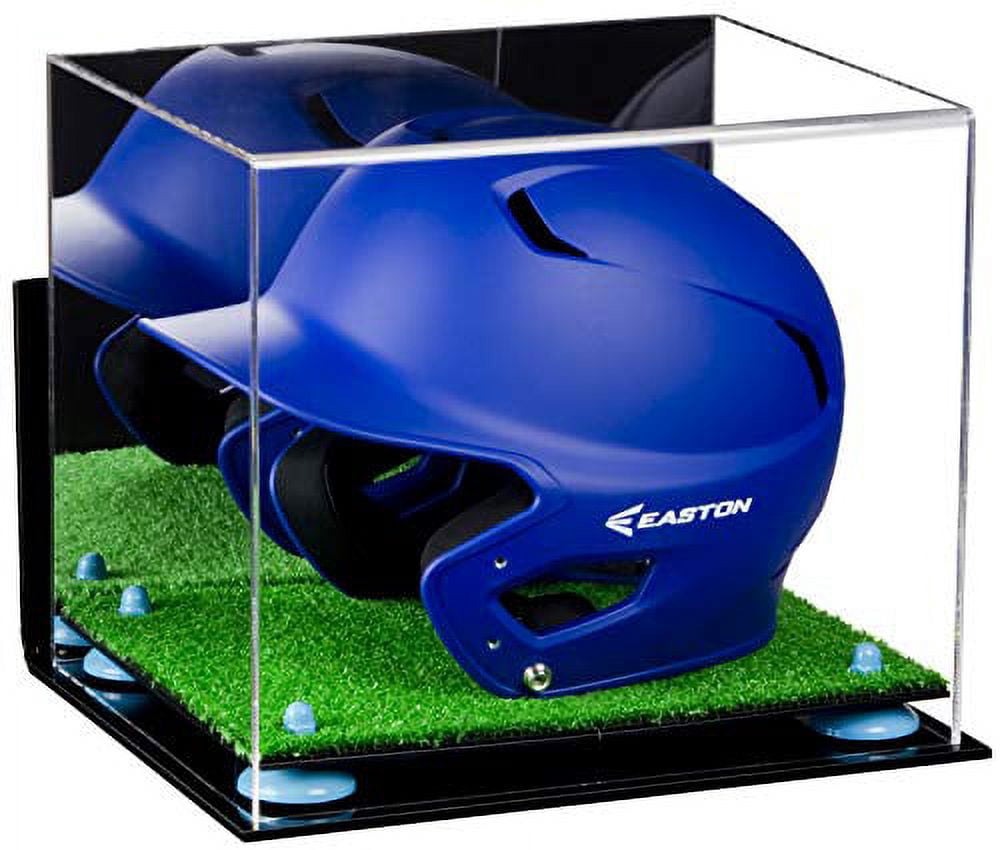 Deluxe Acrylic Baseball Batting Helmet Display Case Blue Risers, Mirror ...