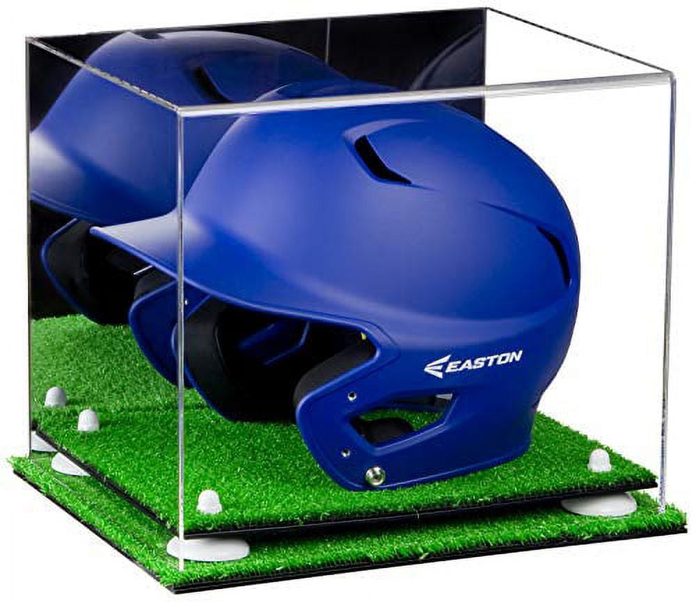 Deluxe Acrylic Baseball Batting Helmet Display Case with White Risers ...