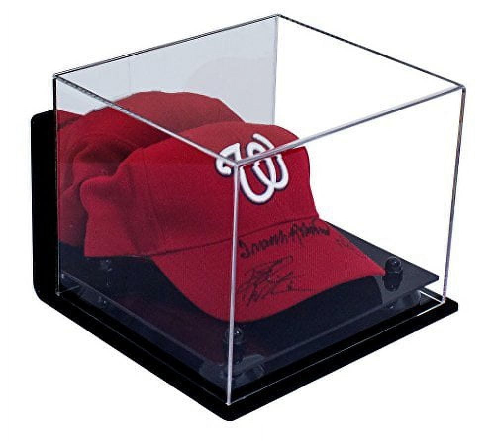 Deluxe Acrylic Baseball Cap Display Case with Black Risers Mirror and ...