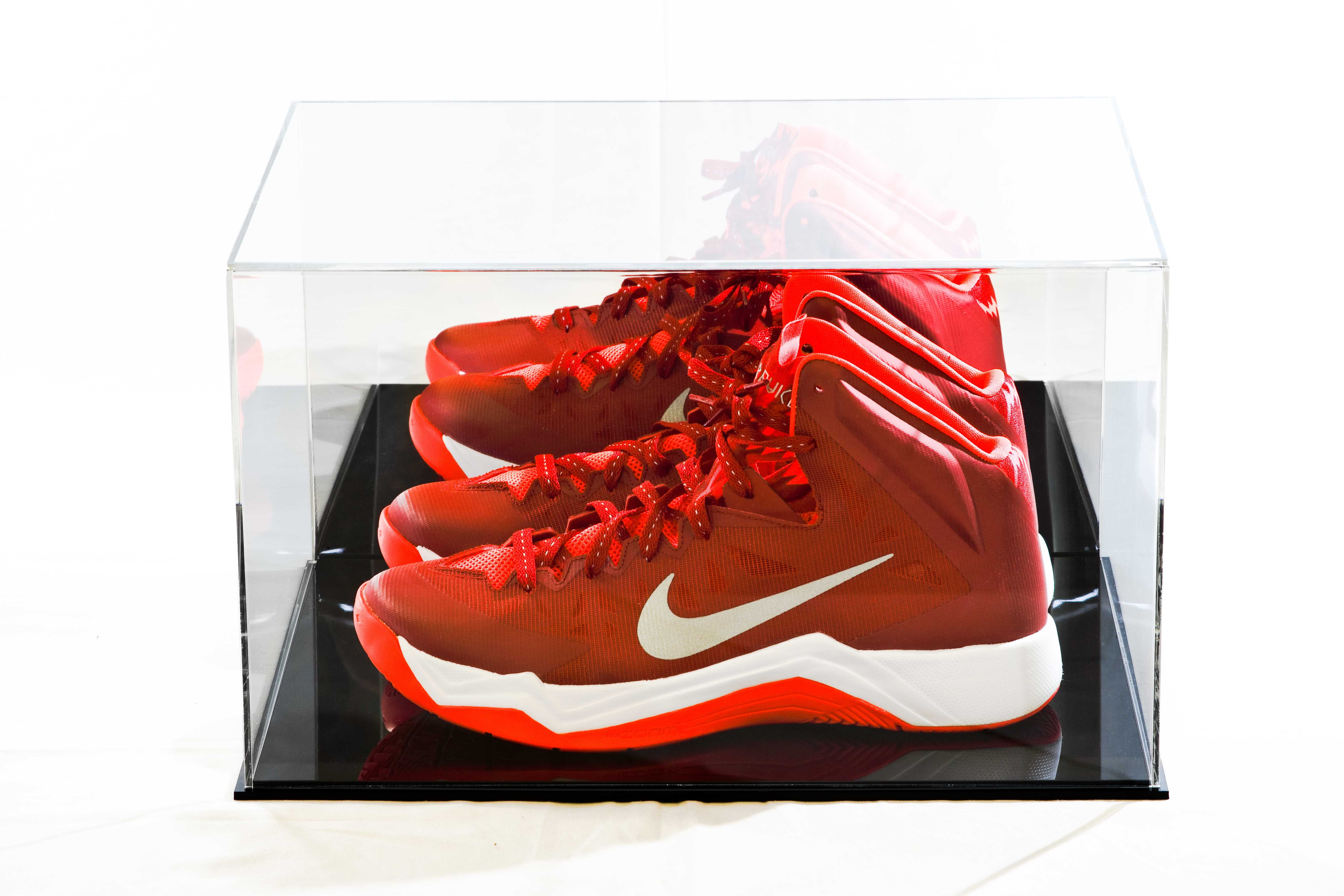 Deluxe Acrylic Basketball Shoe Display Case with Black Acrylic Base and ...