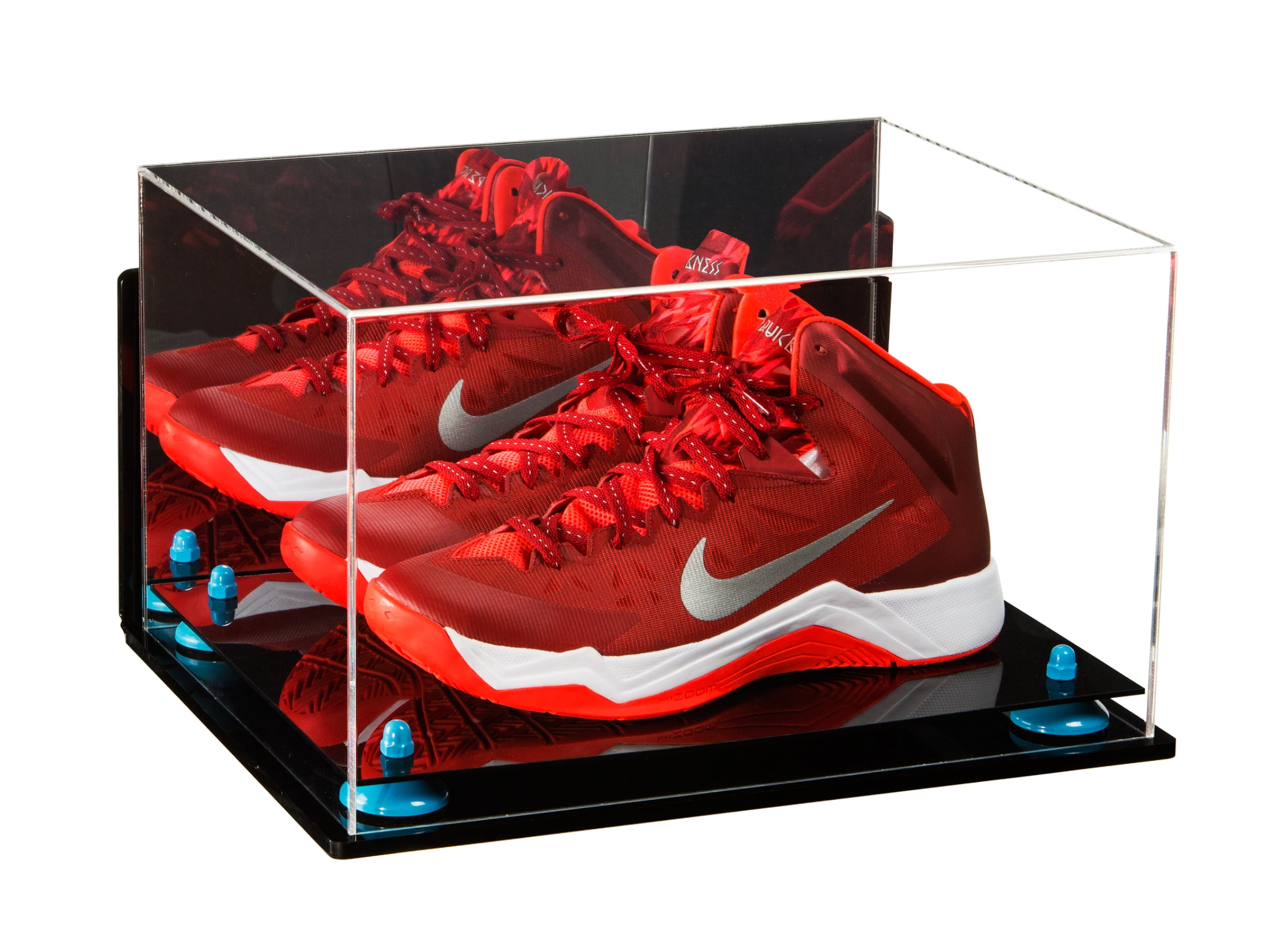 Deluxe Acrylic Basketball Shoe Pair Display Case with Blue Risers ...