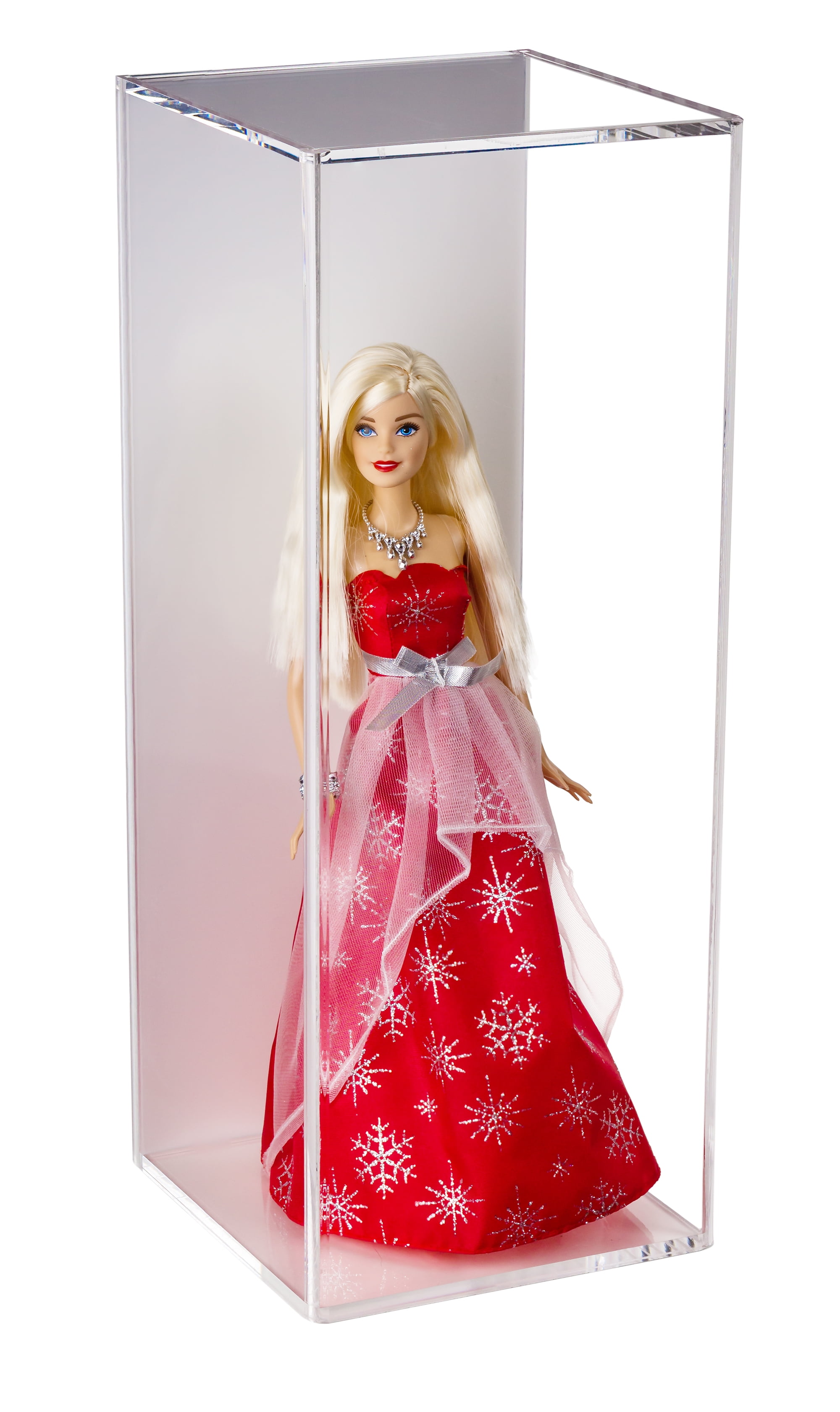 Deluxe Acrylic Figurine Display Case with White Back and Wall Mount for ...