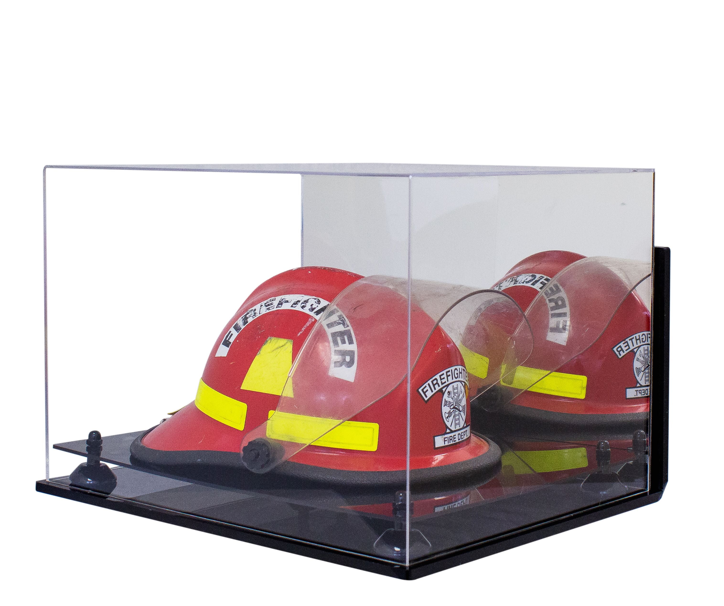 Deluxe Acrylic Fireman's Helmet Display Case with Black Risers Mirror ...