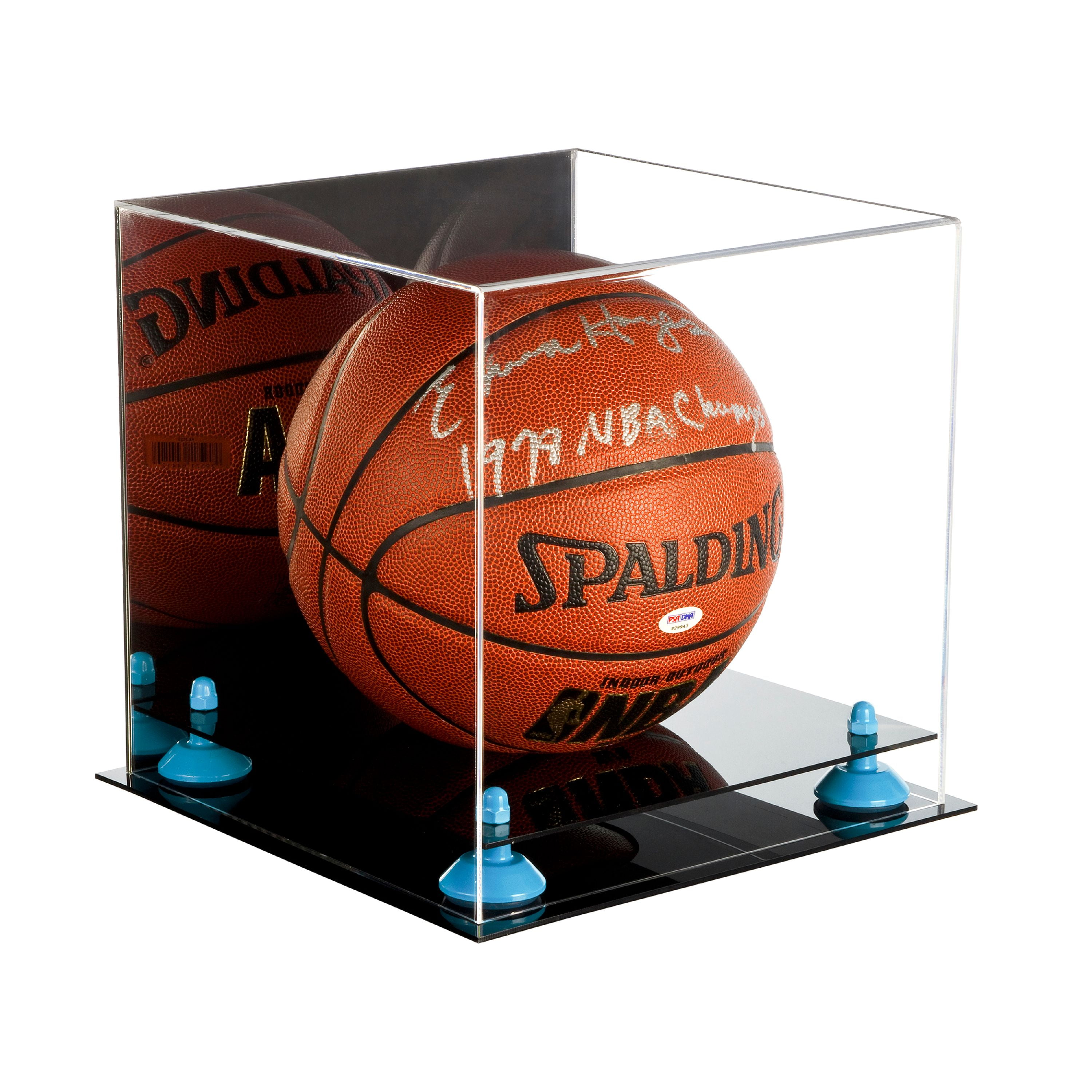 Deluxe Acrylic Full Size Basketball Display Case with Blue Risers and ...