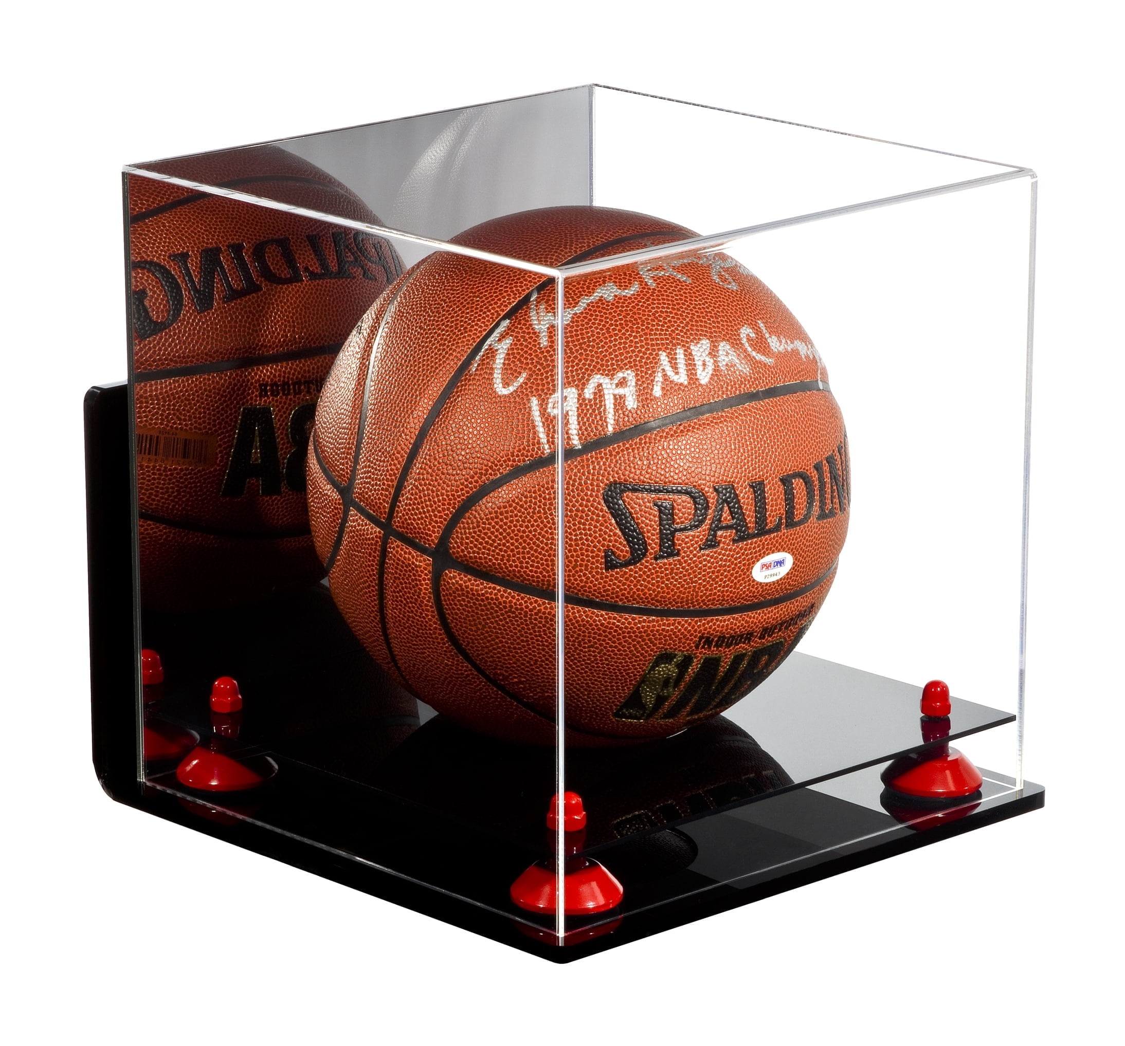 Deluxe Acrylic Full Size Basketball Display Case with Red Risers ...