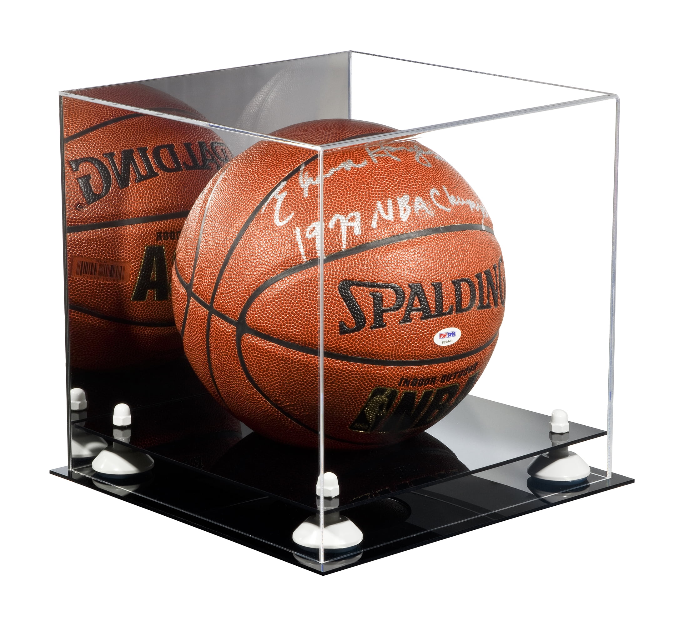 Deluxe Acrylic Full Size Basketball Display Case with White Risers and ...