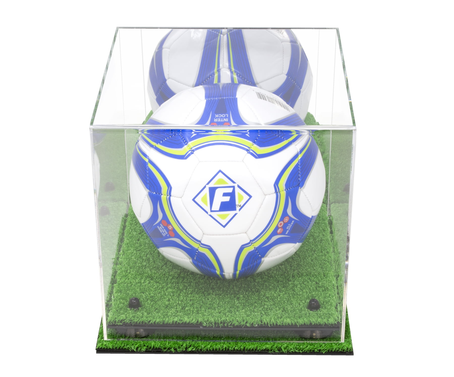 Deluxe Acrylic Soccer Ball Display Case with Black Risers, Mirror and ...