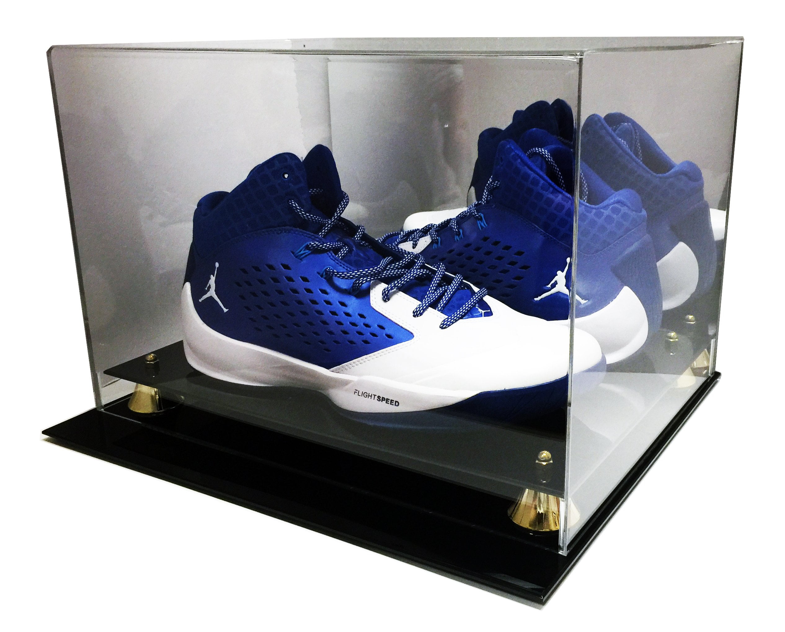 Deluxe Acrylic UV Protected Double Sneaker Shoe Cleat Mirror Display to ...