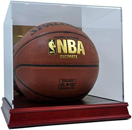 Deluxe Acrylic Wood Base Basketball Display Case w/ Mirror Back ...