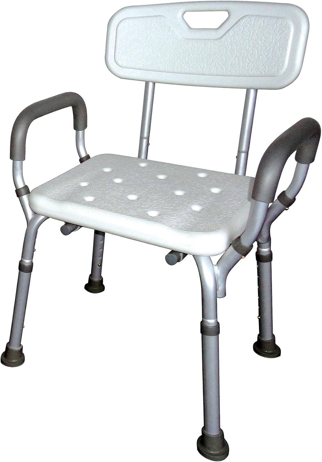 Deluxe Armed Shower & Bath Chair with Back & Arms, Snap On Tool Free Assembly, Lightweight ...