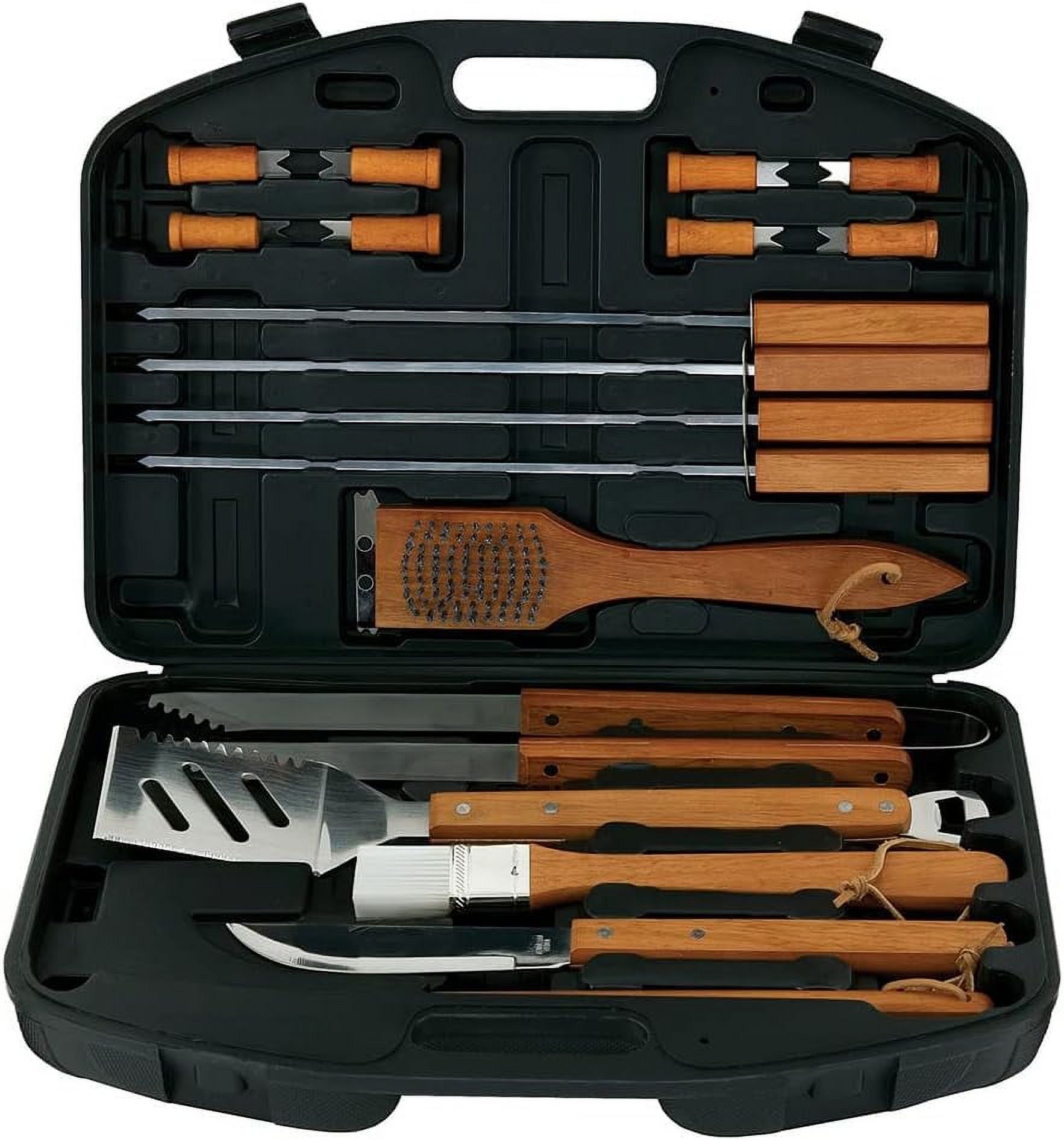 Deluxe BBQ Tool Set | All-in-One BBQ Tool Set | Premium Hard-Shell Case | Includes 18 Stainless ...