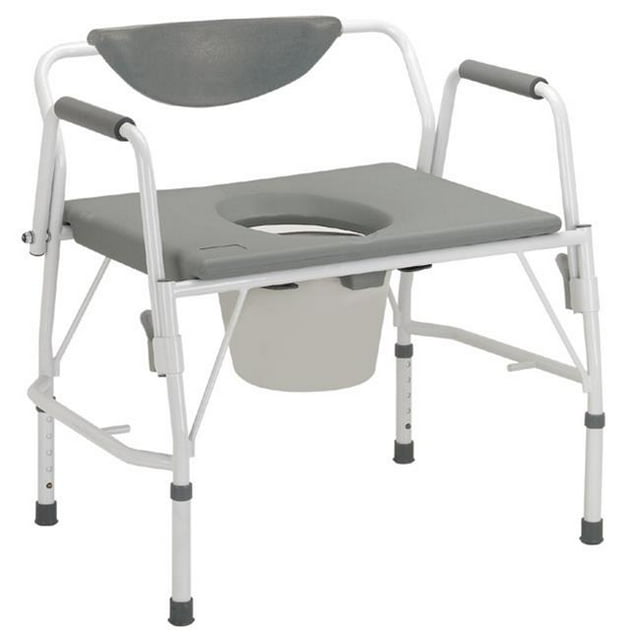 Deluxe Bariatric Drop-Arm Commode Assembled - Walmart.com