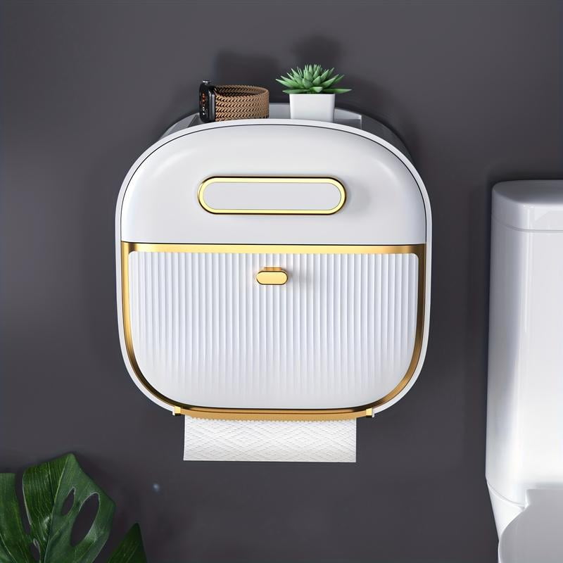 Deluxe Bathroom Organizer - Wall Mounted Toilet Paper Storage Container ...