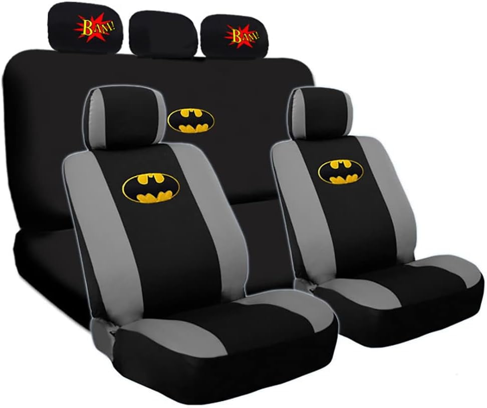 Deluxe Batman Car Seat Covers from BDK Bundle with 2 Classic BAM! Logo ...
